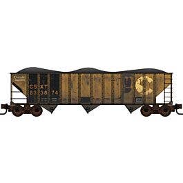 MicroTrain - 100-Ton 3-Bay Ribside Open Hopper w/Coal Load - Ready to ...