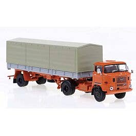 Brekina - 1965 IFA W 50 Tractor with Covered Low-Side Trailer ...