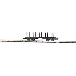 Busch - 2-Truck Log Bunk/Stake Car - Feldbahn - Black - 189-12245