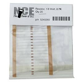 NCE - 2700 Ohm Resistor - 1/8 Watt pkg(20) - 524-260