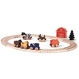 Train Enthusiast Vendors - 2ooden Farm Train Set (18 pcs) Ages 3 ...