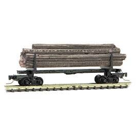 MicroTrain - 40' Modern Skeleton Log Car with Log Load - Ready to Run ...