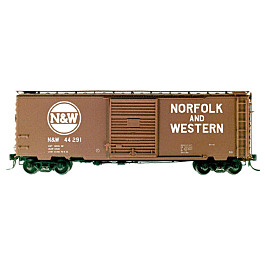 Kadee - 40' PS-1 Boxcar w/8' Door - N&W (Boxcar Red, white moon ...