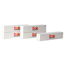 Deluxe - 40' Reefer Container 5-Pack - Ready to Run - Dole (white, red ...