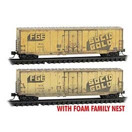 MicroTrain - 50' Boxcar w/8' Plug Door No Roofwalk 2-Pack in Foam Nest ...