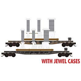 MicroTrain - 50' Fishbelly-Side Flatcar w/Power Insulator 2-Pack - Ready to Run - Jewel Cas ...