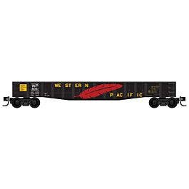 MicroTrain - 50' Fishbelly Drop-End Gondola with Tie Load - Ready to Run - Western Pacific 6051 ...