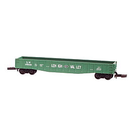 MicroTrain - 50' Gondola Fishbelly Sides Drop Ends w/Marklin Coupler - Lehigh Valley #37048 ...