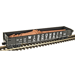 MicroTrain - 50' Gondola w/Fishbelly Sides & Drop Ends - Wisconsin Central #55136 (New Highly ...