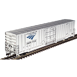 Walthers - 60' Express Boxcar - Ready to Run - Amtrak (Phase V, silver ...