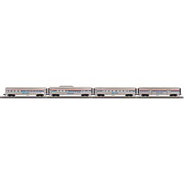 MTH - 60' Streamlined Passenger 4-Car Set - 3-Rail - Ready To Run ...