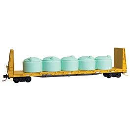 MicroTrain - 61' 8" Bulkhead Flatcar w/Water Tank Load - Ready to Run ...
