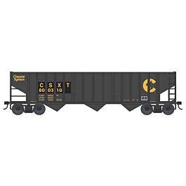 Bowser - 70-Ton 14-Panel 3-Bay Hopper - Ready to Run - Chessie CSXT #800357 (black, yellow ...