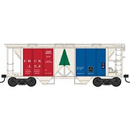 Bowser - 70-Ton 2-Bay Covered Hopper with Open Sides - Ready to Run ...
