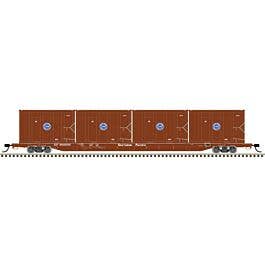 Atlas Trnm - 85' Trash Container Flatcar with 4 MSW Containers - Ready ...