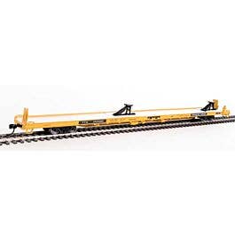 Walthers - 89' Channel Side Flatcar - Ready to Run - Trailer-Train #152588 (yellow, black; 40 ...