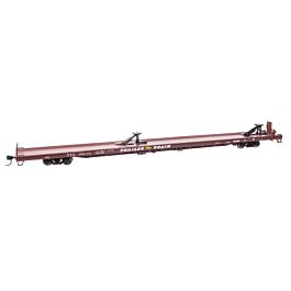 Walthers - 89' Channel Side Flatcar - Ready to Run - Trailer-Train #150115 (1960s Brown, 40 ...