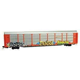 MicroTrain - 89' Tri-Level Enclosed Auto Rack - Ready to Run - BNSF ...