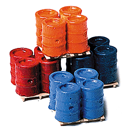 Railstuff - Banded 55-Gallon Drums on Pallets - Assorted Colors pkg(4 ...