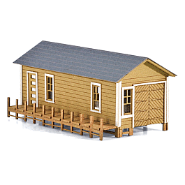 MicroTrain - Boat House - Kit (Laser-Cut Wood) - 489-49990925