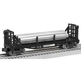 Lionel - Bulkhead Flatcar w/Pipe Load - 3-Rail - Ready to Run - Norfolk ...