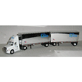 TnS - Cascadia Day Cab Tractor w/2 28' Van Trailers - Assembled - Sysco ...