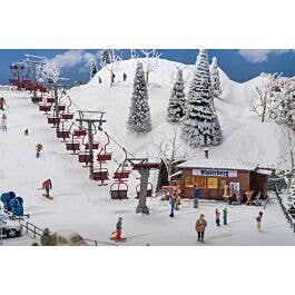 Faller - Chairlift/Ski Lift - Kit - 24 Chairs, Ticket Kiosk, 4 Chair ...