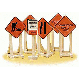 Lionel - Construction Zone Signs - 2-1/4" 5.7cm Tall pkg(6) - 434-632902