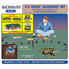 Bachmann - E-Z Track(R) w/Steel Track on Black Roadbed - Track ...