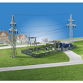 Kibri - Electric Substation w/Transformer & High-Tension Towers - 16 x ...