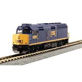 Kato - EMD F40PH Commuter Version - Standard DC - CSX 9999 (Dark Future, blue, yellow, Boxcar ...