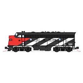 Kato - EMD F7A-B Set - DCC - Canadian National #9080, 9057 (1960s; black, white, red; CN Noodle ...