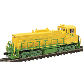 Atlas - EMD MP15DC Angled Air Filter w/DCC - Texas City Terminal #36 (yellow, green) - 150-52556