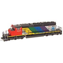 Intermount - EMD/GMDD SD40-2W w/DCC - Canadian National #5334 (black, white, red; Rainbow Expo ...