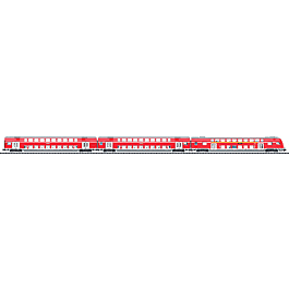 Trix - Era V Bi-Level Car Set - German Federal Railway - 739-15864