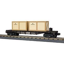 MTH - Flatcar w/2 Crate Load - 3-Rail - Ready To Run - Norfolk Southern ...