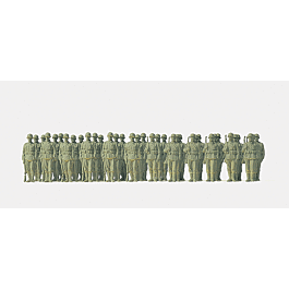 Preiser - Former German Army WWII Figures - Infantry Riflemen Lined Up pkg(36), Unpainted - 590 ...