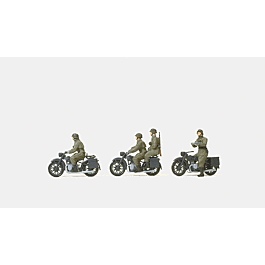 Preiser - Former German Army WWII - Motorcycle Troops - Motorcycle Crew w/BMW R 12 Motorcycles ...