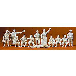 Preiser - Former German Army WWII - Unpainted Figures - Infantry at Rest pkg(12) - 590-16501