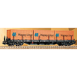 Piko - Freight Car - DR 4 Axle Flatcar Type Rgs 3910 with 3 20 ...