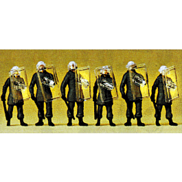 Preiser - German Riot Police - With Shields Up - 590-10393