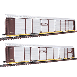 Walthers - Gold Line(R) 89' Tri-Level Enclosed Auto Carrier Limited-Run 2-Pack Assembled ...