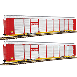 Walthers - Gold Line(R) 89' Tri-Level Enclosed Auto Carrier; Limited-Run 2-Pack - RTR - CP Rail ...
