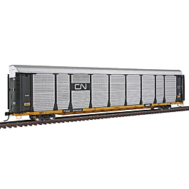 Walthers - Gold Line(TM) Bi-Level Auto Carrier Ready to Run - Canadian National Rack #96005/Flat ...