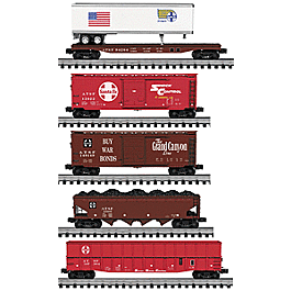 K-Line - Gold Line(tm) Freight Car 5-Pac - Atchison, Topeka & Santa Fe ...