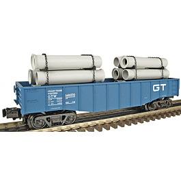 IndustRail - Gondola w/Pipe Load 3-Rail - Grand Trunk Western - 351-1003003