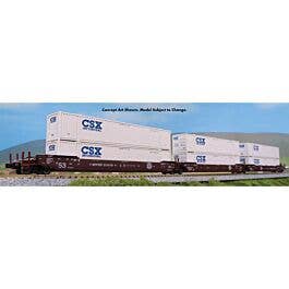 Kato - Gunderson MAXI-IV 3-Unit Well Car with 6 53' Containers - Ready ...