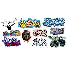 T2 Decals - Jesus Graffiti Decals - Set #2 - 721-HOJESU002