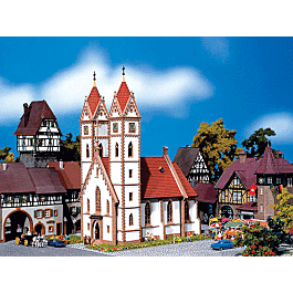 Faller - Large Town Church - 6-1/4 x 3-1/4 x 8-5/8" 15.6 x 8.2 x 21.5cm ...