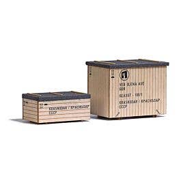 Busch - Machinery Crates - Laser-Cut Kit - 2 Large, 2 Small - 189-1840
